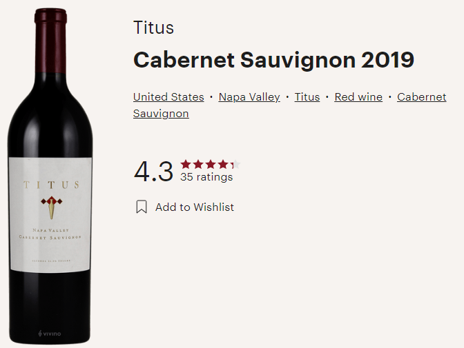 » Titus 2019 Cabernet Sauvignon
