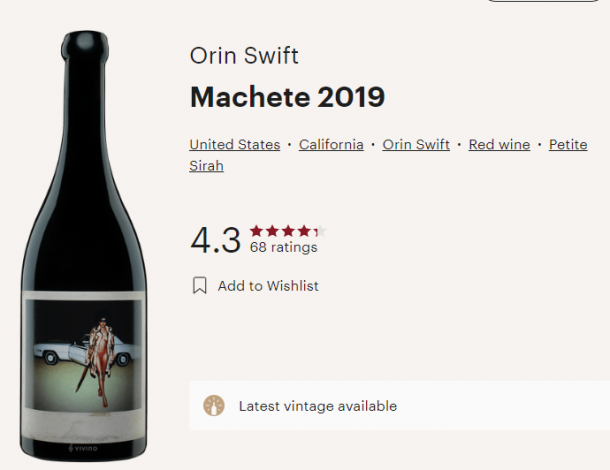 » Orin Swift 2019 Machete Red Wine