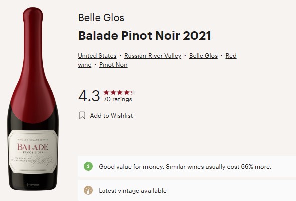 » Belle Glos 2022 Balade Pinot Noir