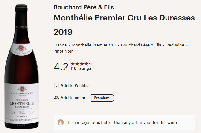 » Bouchard Père & Fils 2019 Monthélie 1er Cru Les Duresses Domaine