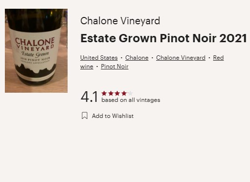 » Chalone Vineyard 2021 Pinot Noir Estate