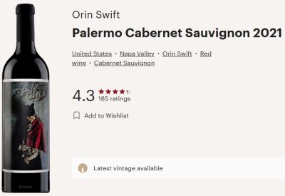 » Orin Swift 2021 Palermo Cabernet Sauvignon