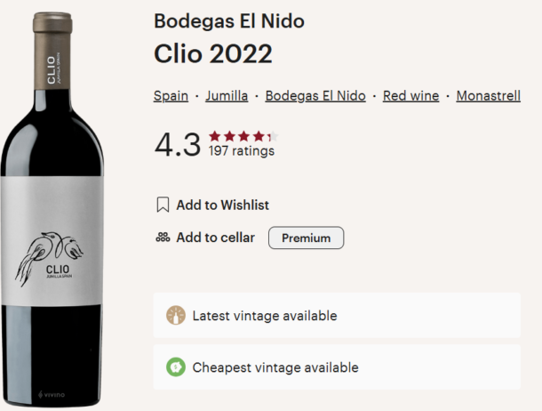 » Bodegas El Nido 2022 Clio