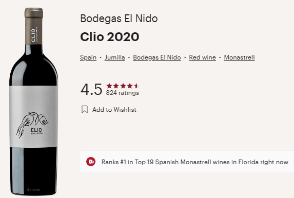 » Bodegas El Nido 2020 Clio
