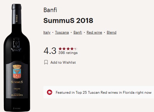 » Banfi 2019 Summus Red Blend