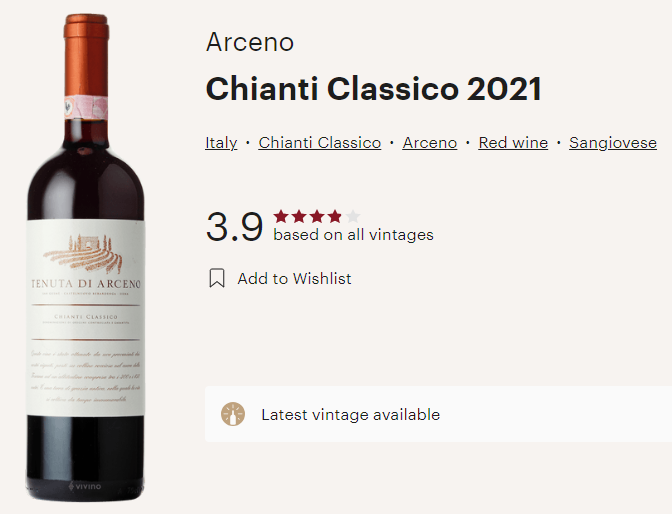 » Tenuta di Arceno 2021 Chianti Classico