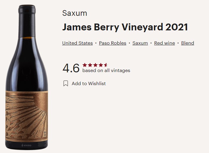 » Saxum 2021 James Berry Vineyard