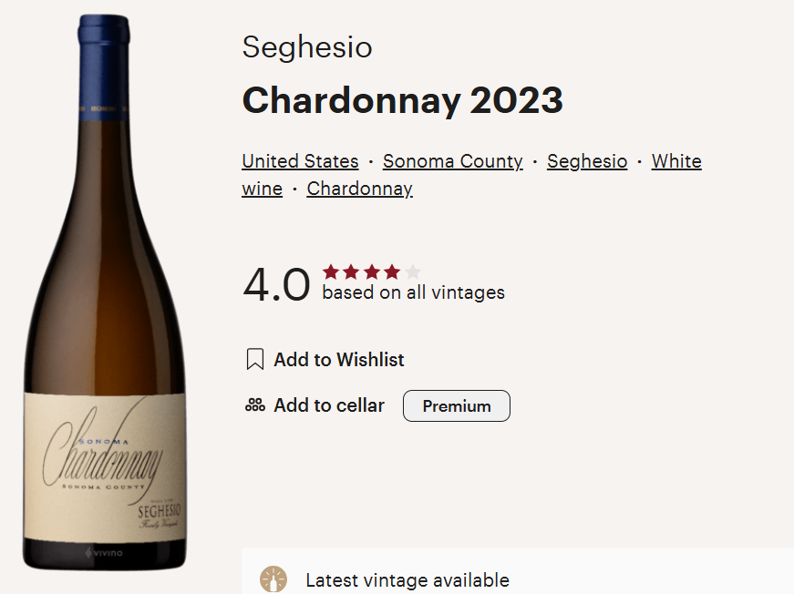 » Seghesio Family Vineyards 2023 Chardonnay