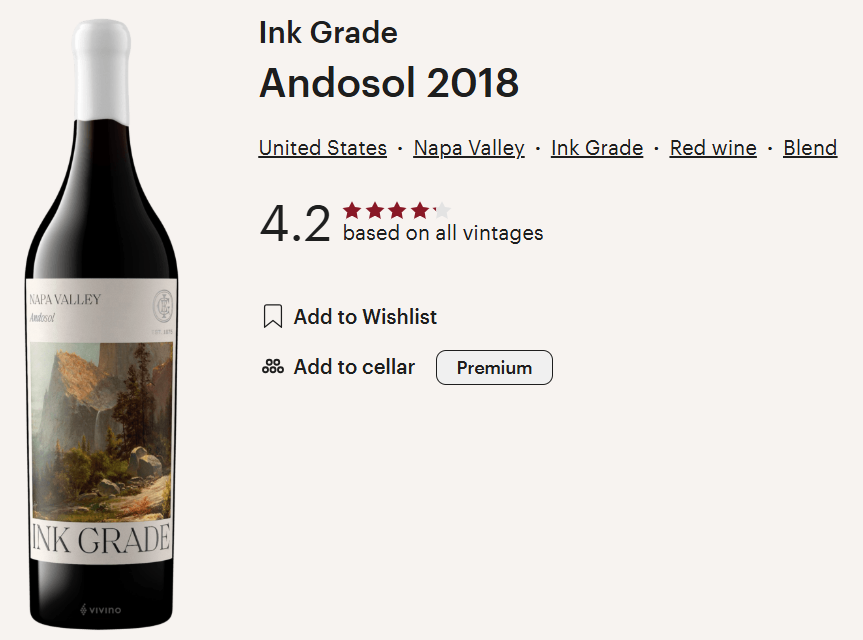 » Ink Grade 2018 Andosol Red Napa Valley